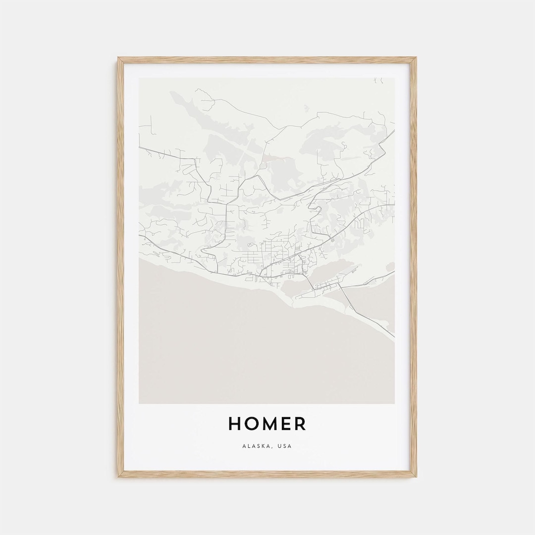 Map of Homer Print, Homer Map Gift, Homer Poster, City Map Artwork for ...