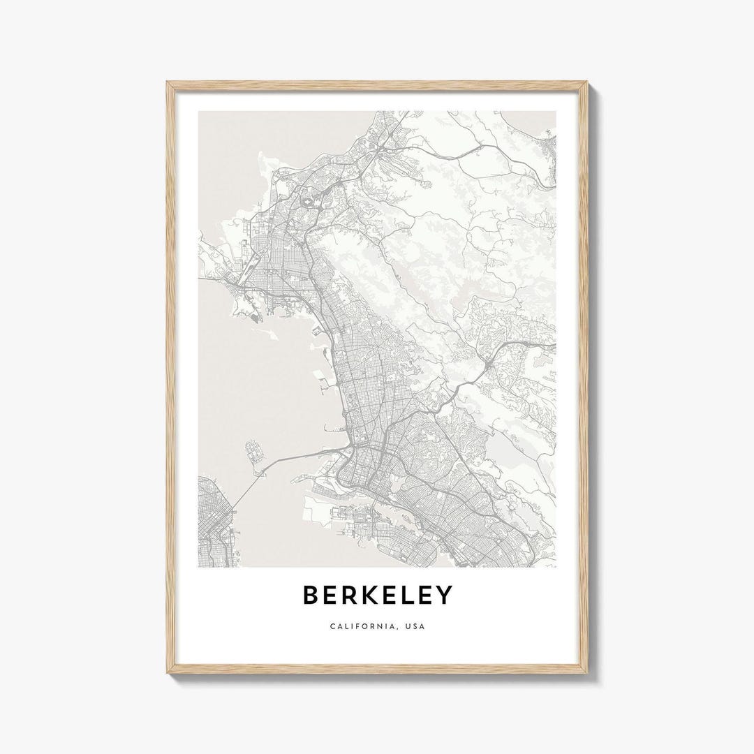 Berkeley Map Poster Print, Bay Area Wall Art, California Decor, Alameda ...