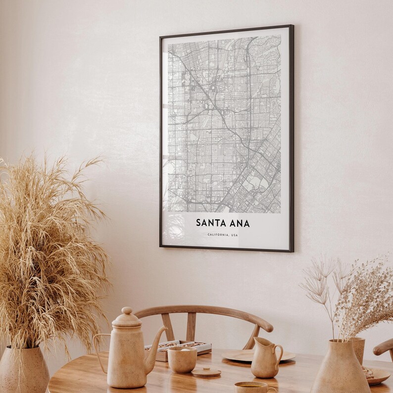 Map of Santa Ana Print, Santa Ana Map Gift, Santa Ana Poster, City Map ...