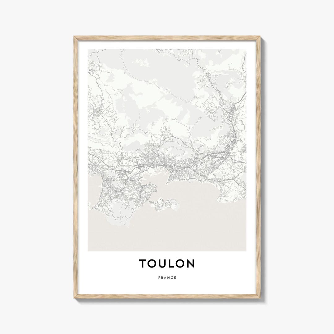 Map of Toulon Print, Toulon Map Gift, Toulon Poster, City Map Artwork ...