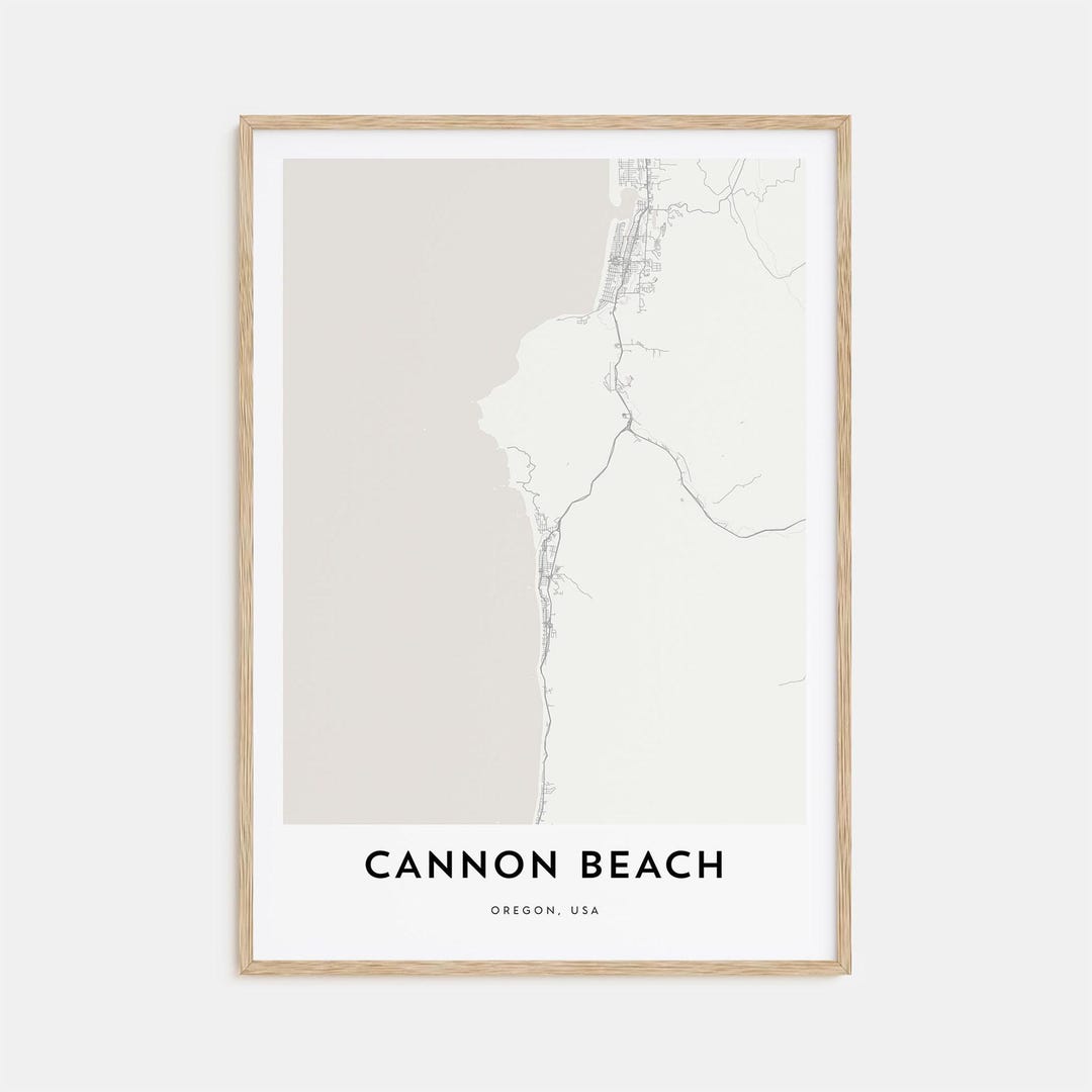 Map of Cannon Beach Print, Cannon Beach Map Gift, Cannon Beach Poster ...
