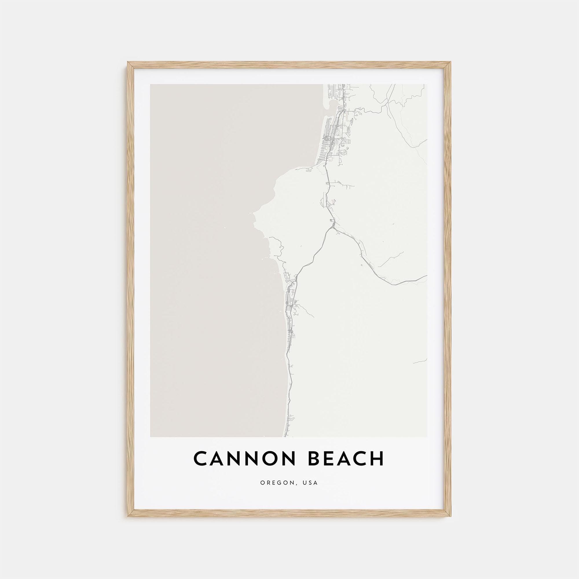Map of Cannon Beach Print, Cannon Beach Map Gift, Cannon Beach Poster ...