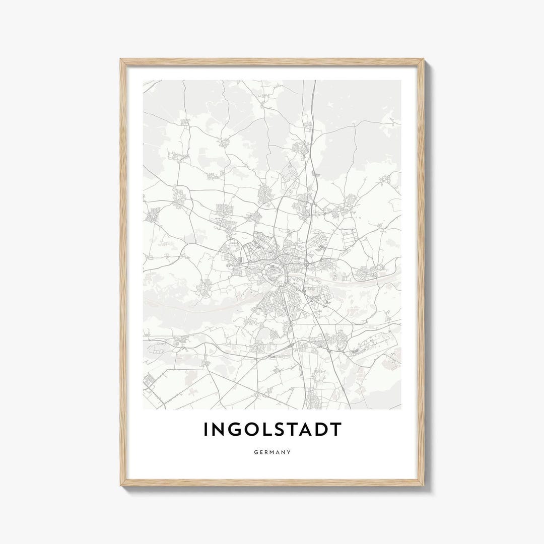Map of Ingolstadt Print, Ingolstadt Map Gift, Ingolstadt Poster, City ...