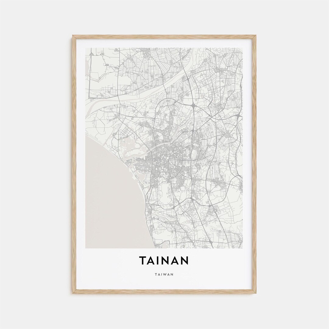Map of Tainan Print, Tainan Map Gift, Tainan Poster, City Map Artwork ...