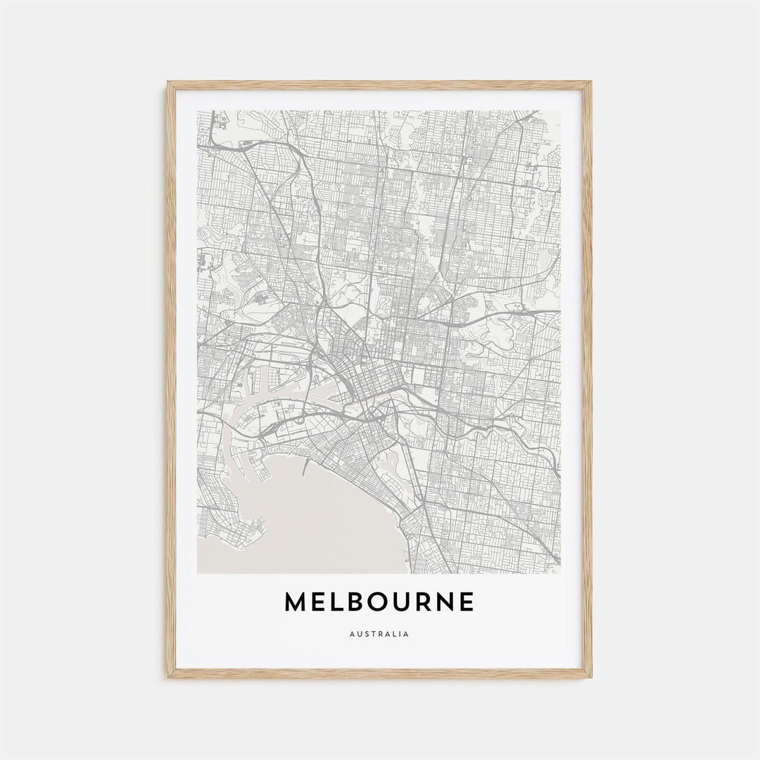 Map of Melbourne Australia Print, Melbourne Map Gift, Melbourne Poster ...
