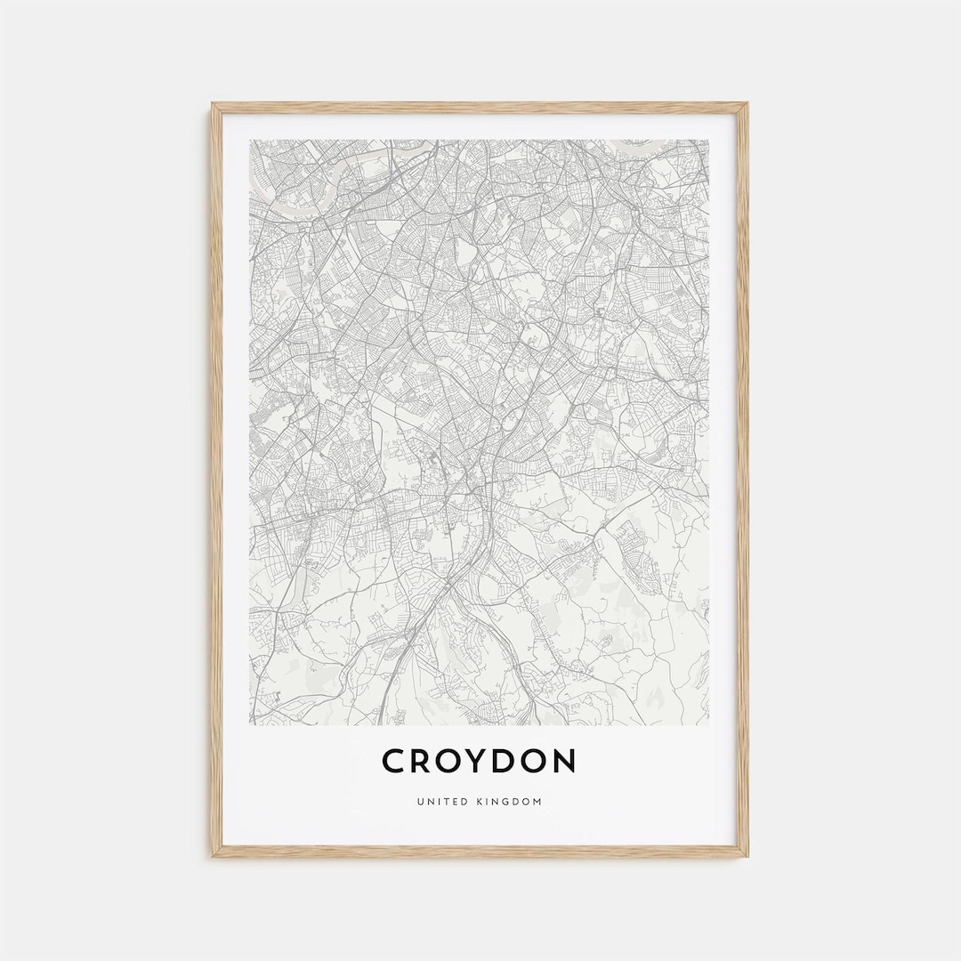 Map of Croydon Print, Croydon Map Gift, Croydon Poster, City Map ...