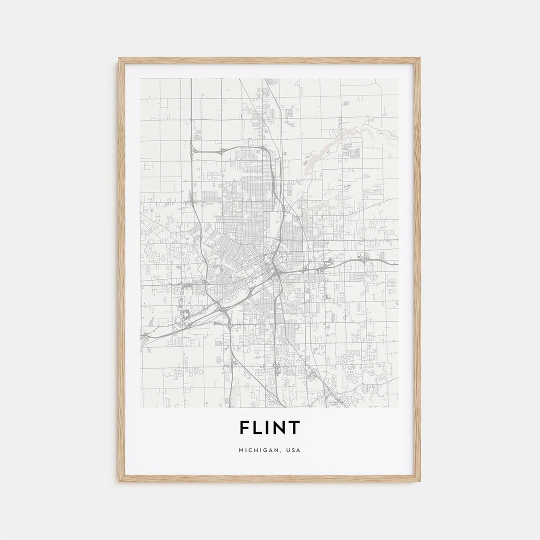 Map of Flint Print, Flint Map Gift, Flint Poster, City Map Artwork for ...