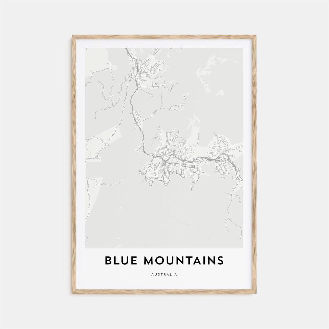 Map of Blue Mountains Print, Blue Mountains Map Gift, Blue Mountains ...