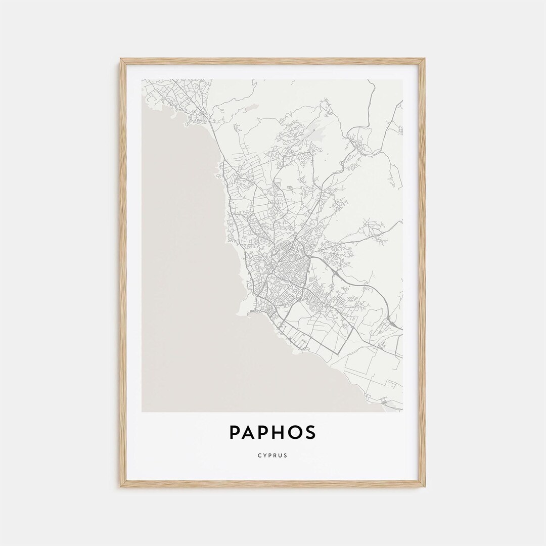 Map of Paphos Print, Paphos Map Gift, Paphos Poster, City Map Artwork ...