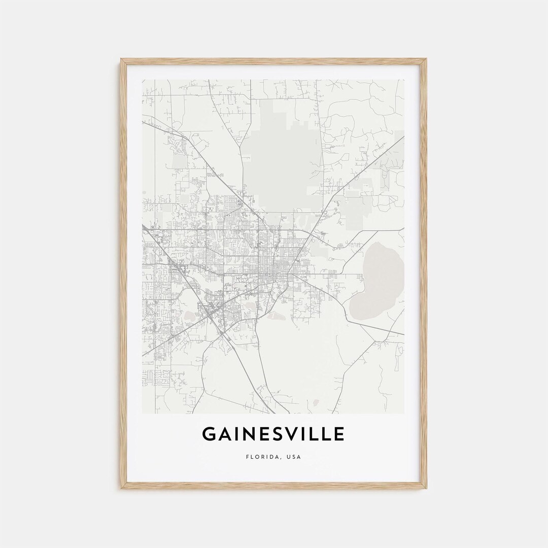 Map of Gainesville Print, Gainesville Map Gift, Gainesville Poster ...