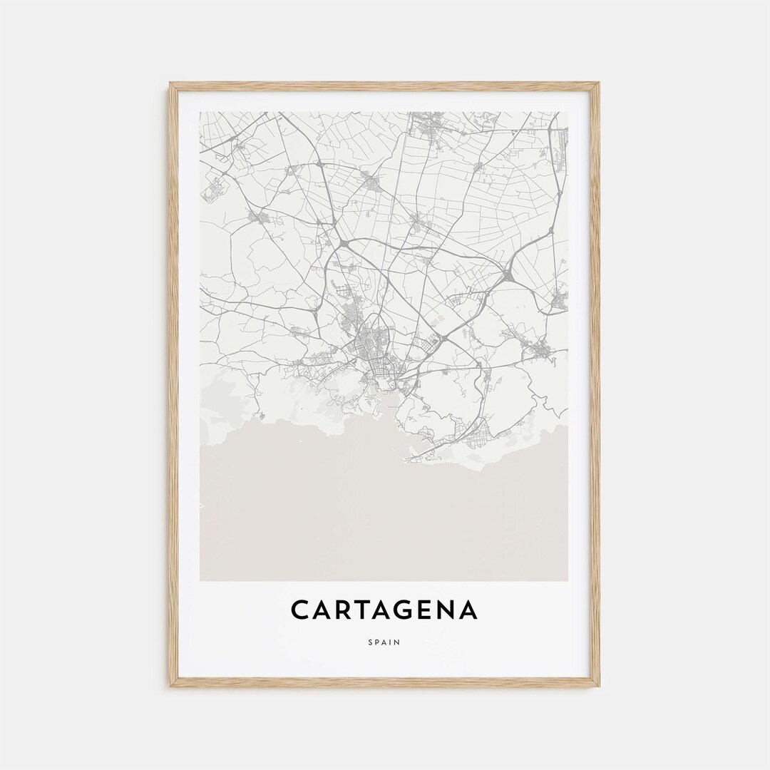 Map of Cartagena Spain Print, Cartagena Map Gift, Cartagena Poster ...