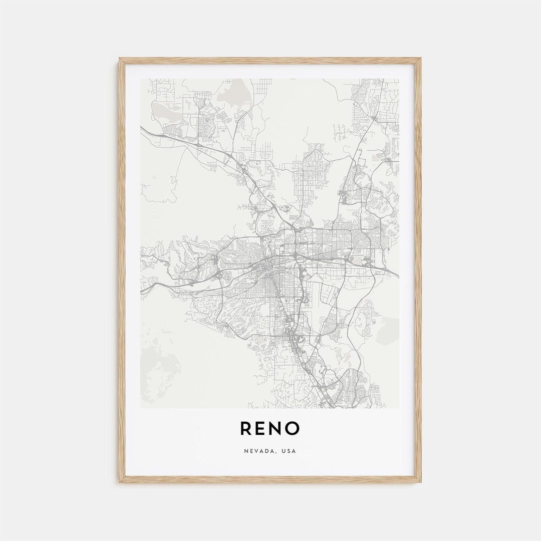 Map of Reno Print, Reno Map Gift, Reno Poster, City Map Artwork for ...