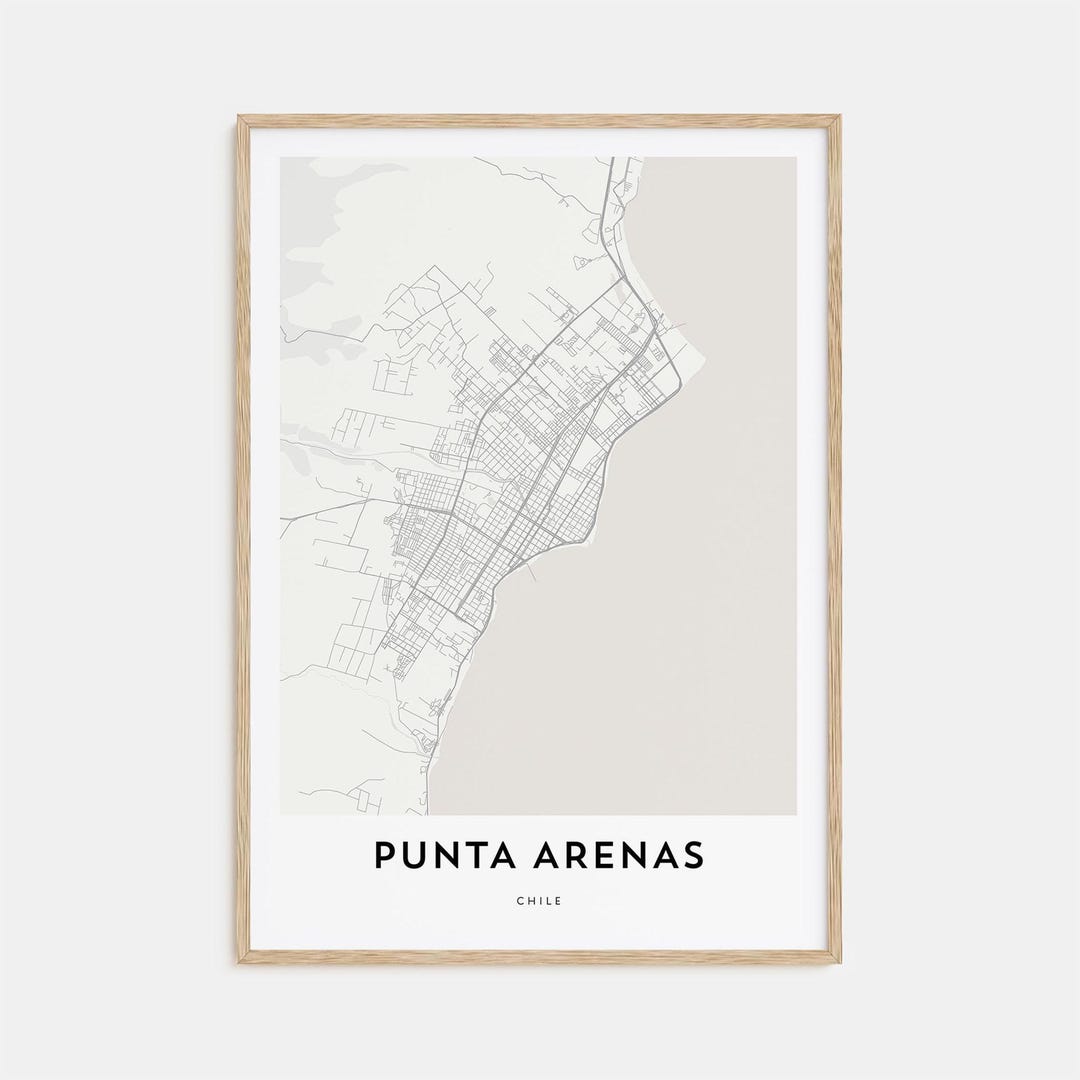 Map of Punta Arenas Print, Punta Arenas Map Gift, Punta Arenas Poster ...
