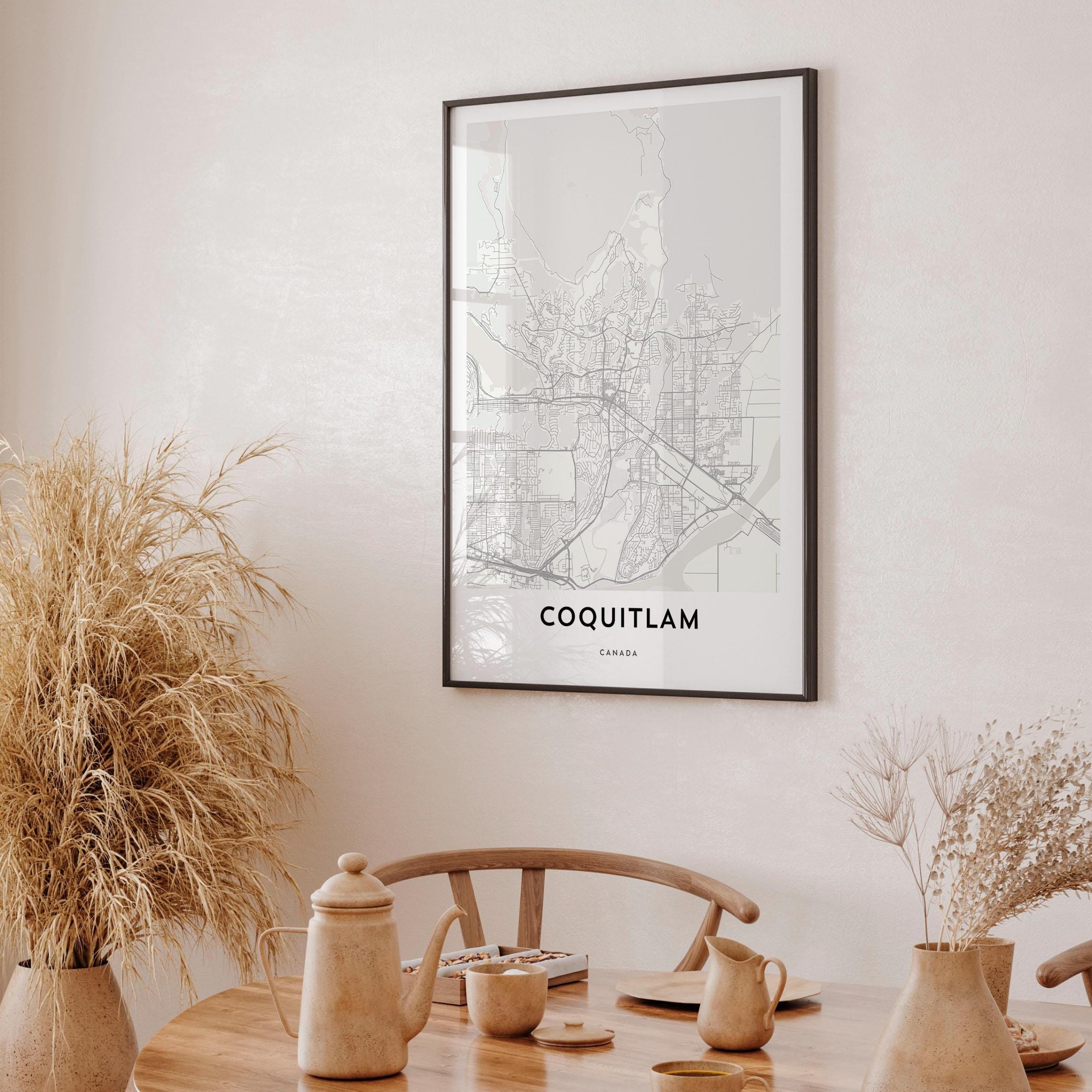 Map of Coquitlam Print, Coquitlam Map Gift, Coquitlam Poster, City Map ...