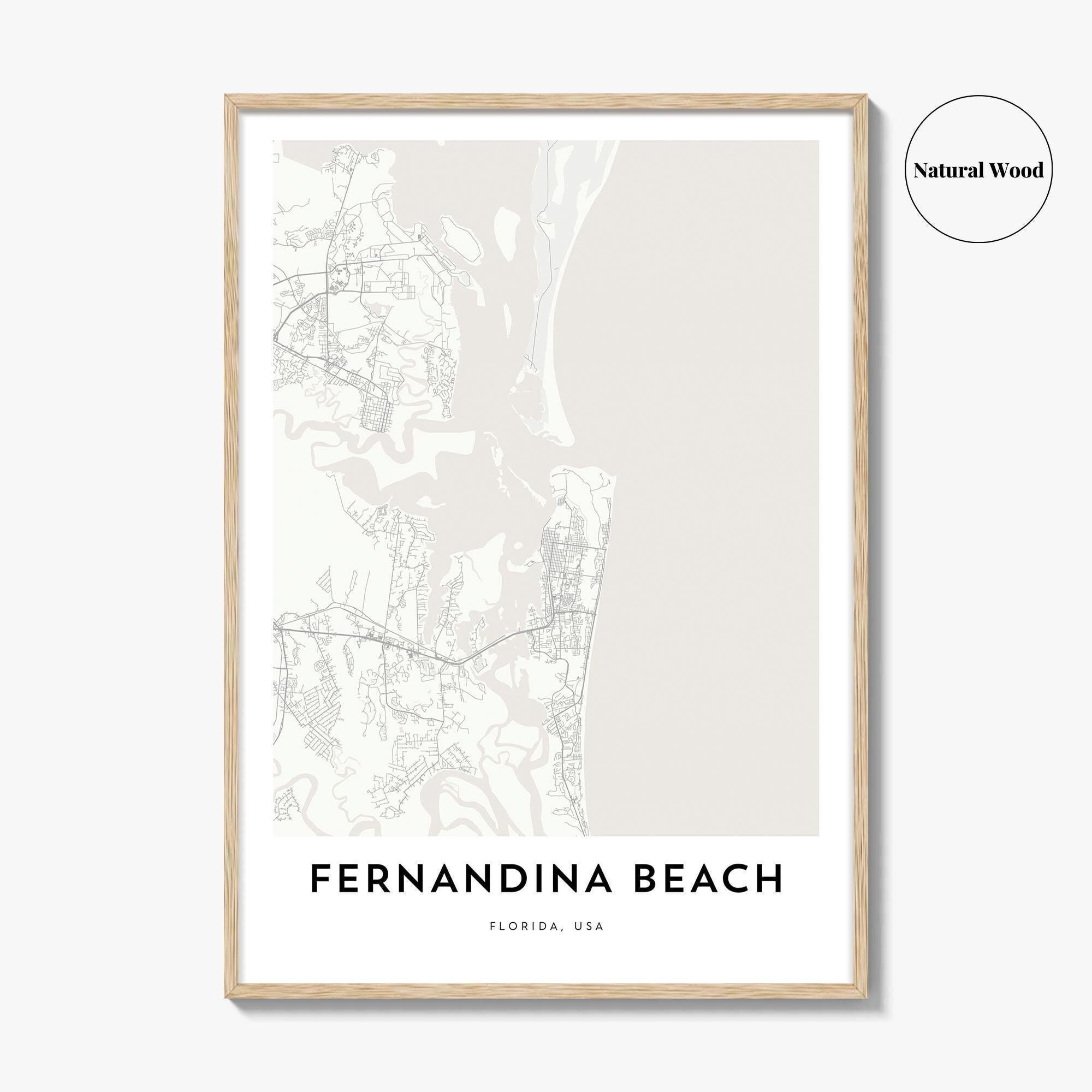 Map of Fernandina Beach Print, Fernandina Beach Map Gift, Fernandina ...