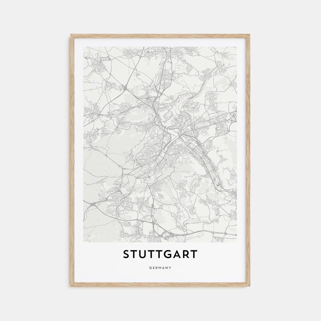 Map of Stuttgart Print, Stuttgart Map Gift, Stuttgart Poster, City Map ...