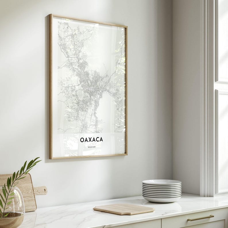 Map of Oaxaca Print, Oaxaca Map Gift, Oaxaca Poster, City Map Artwork ...