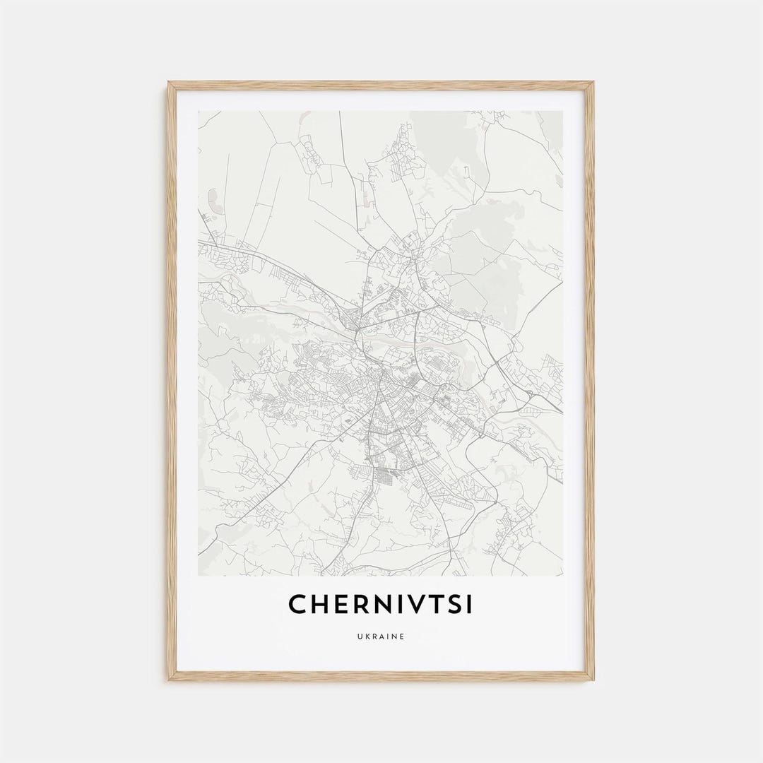 Map of Chernivtsi Print, Chernivtsi Map Gift, Chernivtsi Poster, City ...
