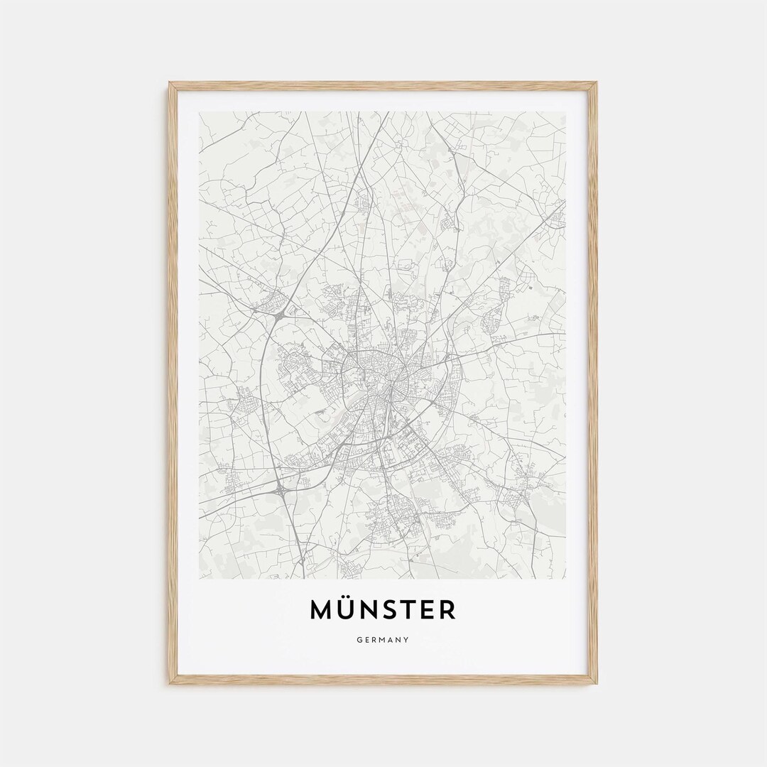 Map of Muenster Print, Muenster Map Gift, Muenster Poster, City Map ...