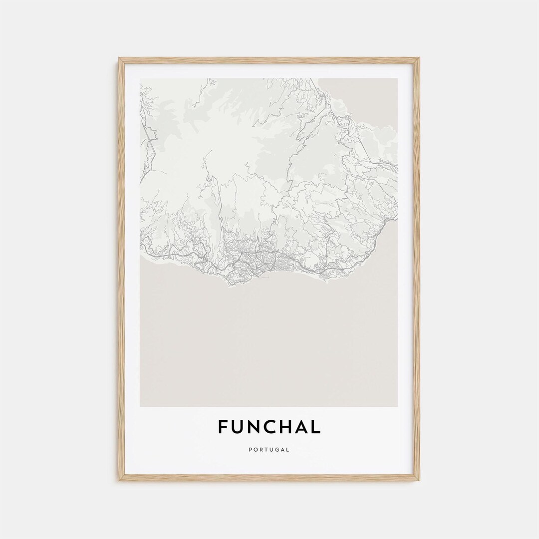 Map of Funchal Print, Funchal Map Gift, Funchal Poster, City Map ...