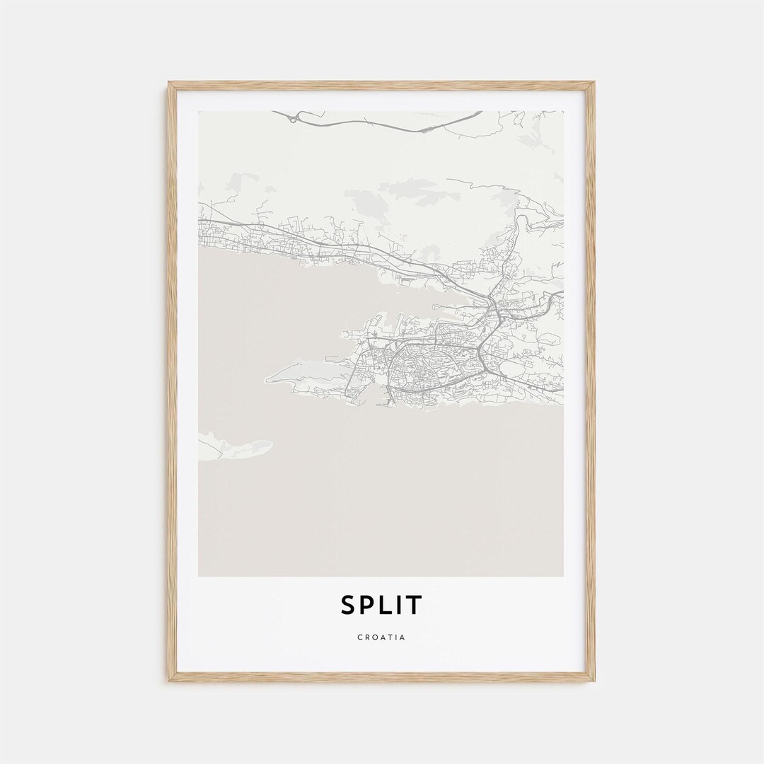 Map of Split Print, Split Map Gift, Split Poster, City Map Artwork for ...