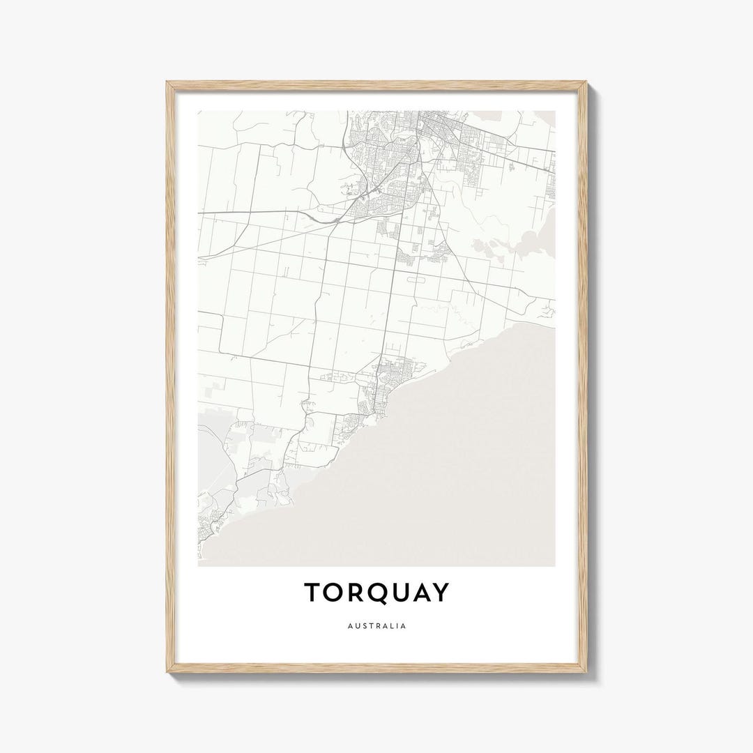 Map of Torquay Australia Print, Torquay Map Gift, Torquay Poster, City ...