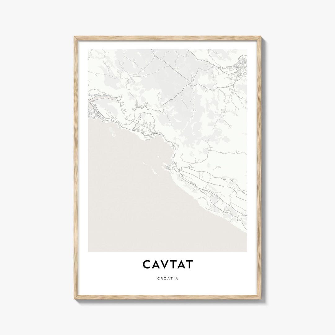 Map of Cavtat Print, Cavtat Map Gift, Cavtat Poster, City Map Artwork ...