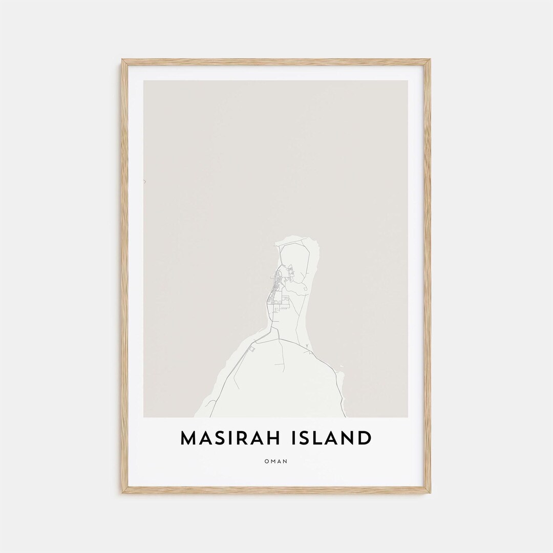 Map of Masirah Island Print, Masirah Island Map Gift, Masirah Island ...