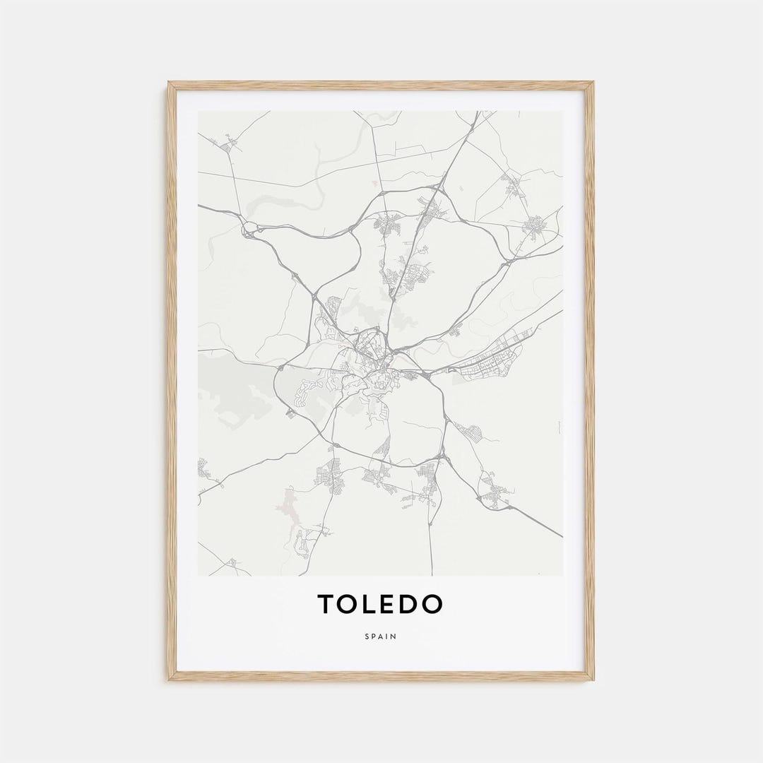 Map of Toledo Spain Print, Toledo Map Gift, Toledo Poster, City Map ...