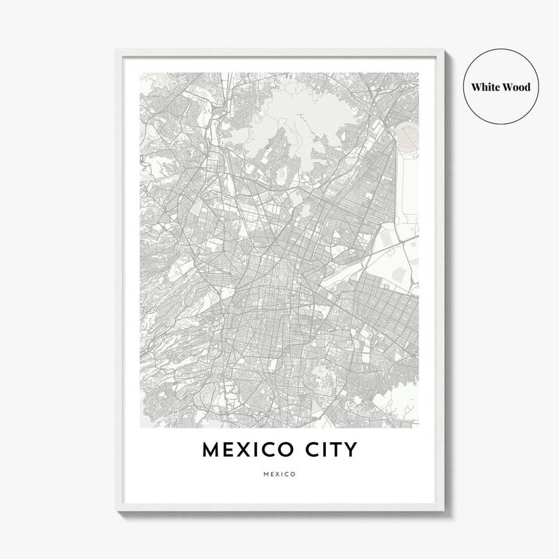Mexico City Map Poster Print, CDMX Wall Art, Mexican Decor, Ciudad De ...