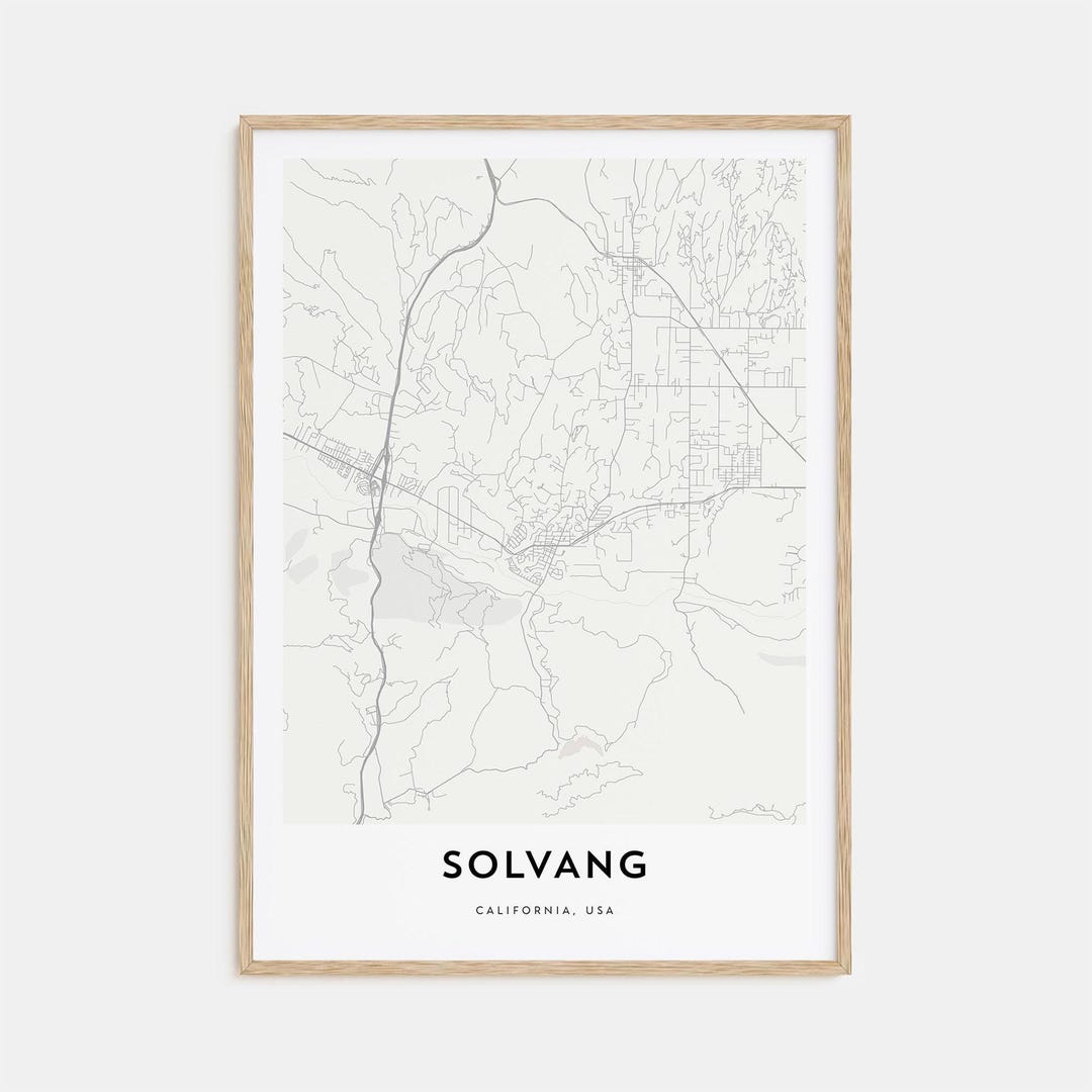 Map of Solvang Print, Solvang Map Gift, Solvang Poster, City Map ...