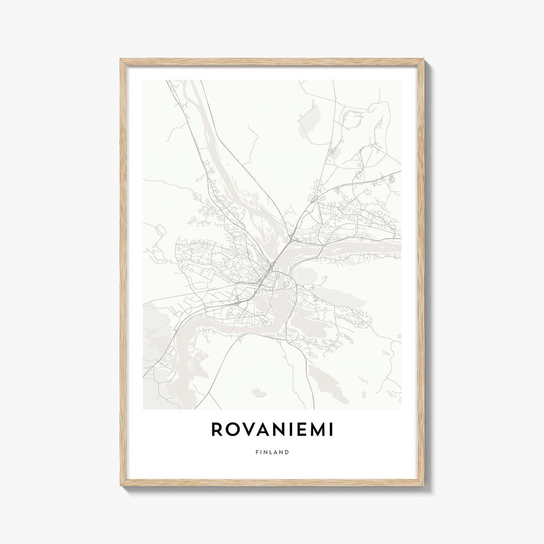 Map of Rovaniemi Print, Rovaniemi Map Gift, Rovaniemi Poster, City Map ...