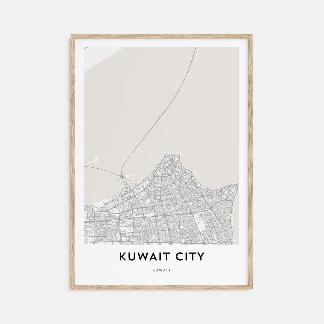 Map of Kuwait City Print, Kuwait City Map Gift, Kuwait City Poster ...