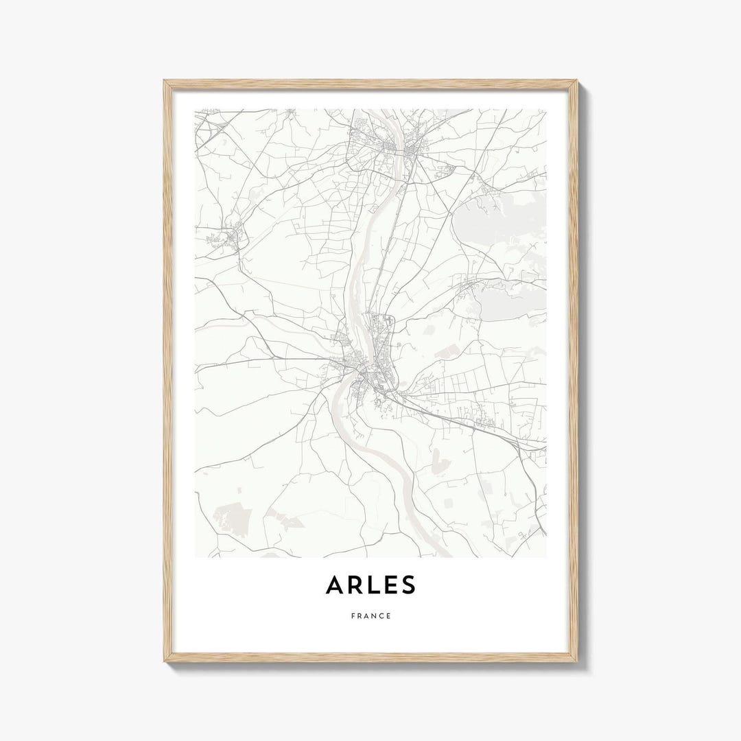 Arles Map Poster Print, Provence Wall Art, France Decor, Rhône City ...