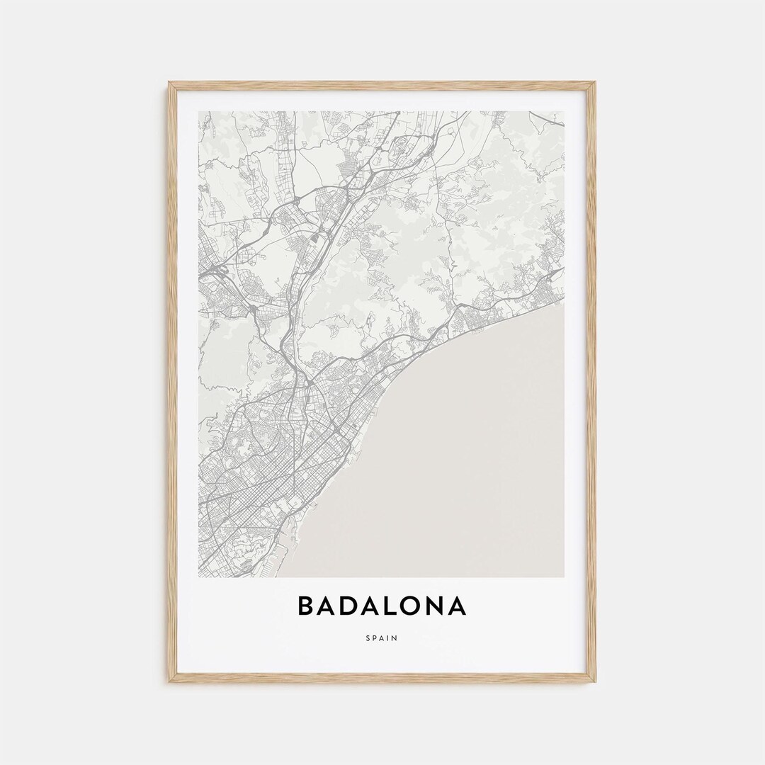 Map of Badalona Print, Badalona Map Gift, Badalona Poster, City Map ...