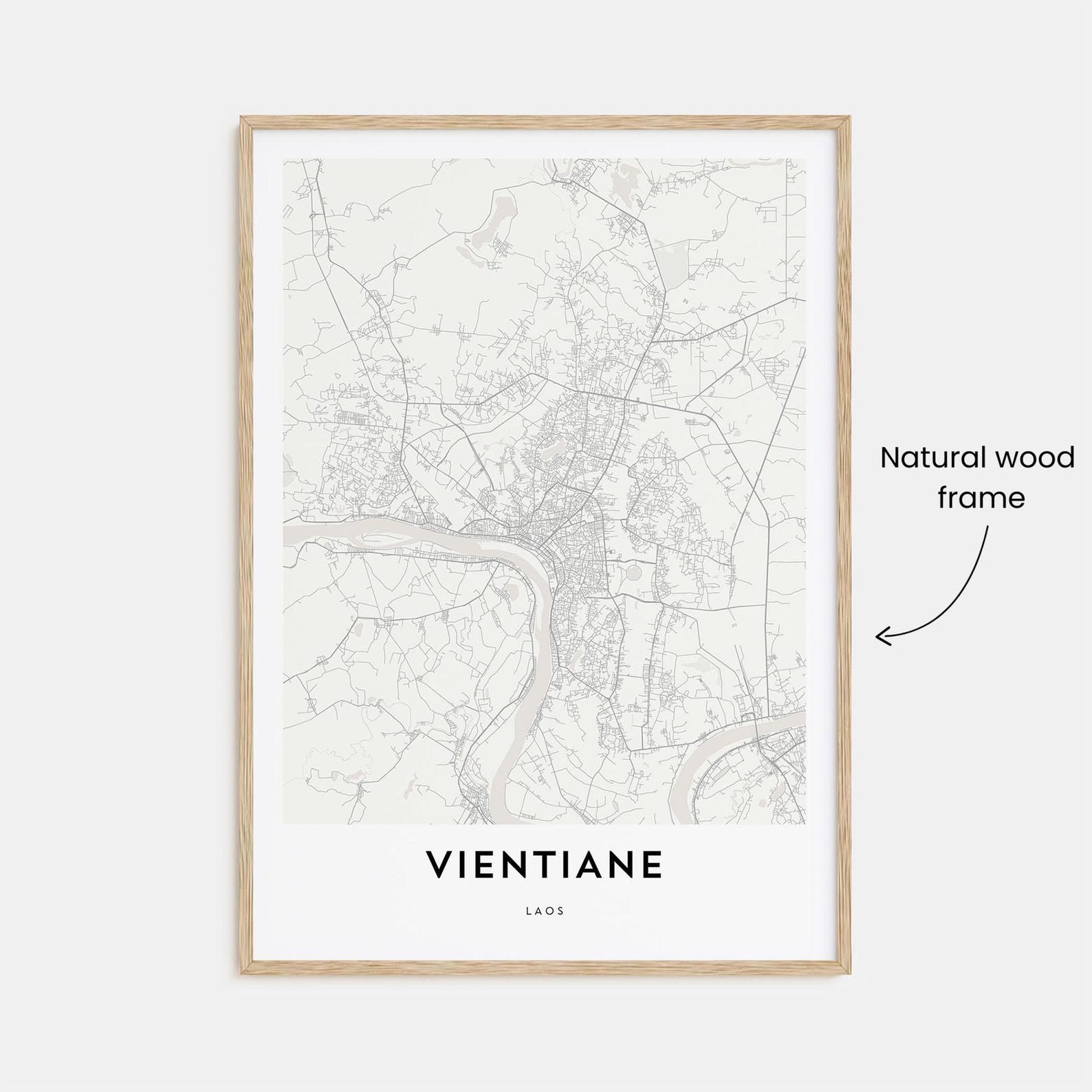 Map of Vientiane Print, Vientiane Map Gift, Vientiane Poster, City Map ...