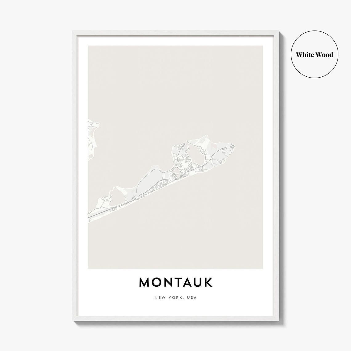 Montauk Map Poster Print, Long Island Wall Art, New York Decor, USA ...