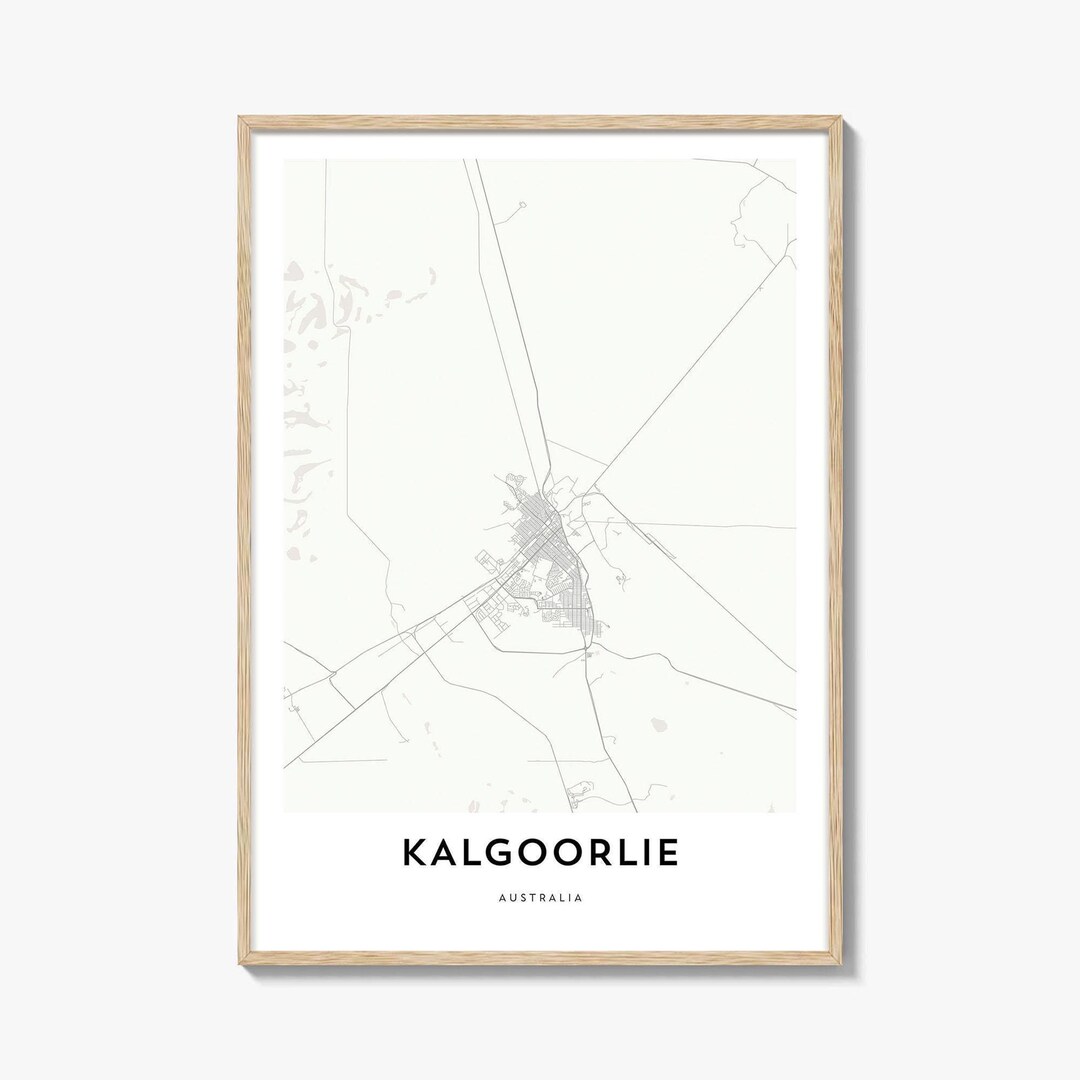 Kalgoorlie Map Poster Print, Goldfields Wall Art, Western Australia ...