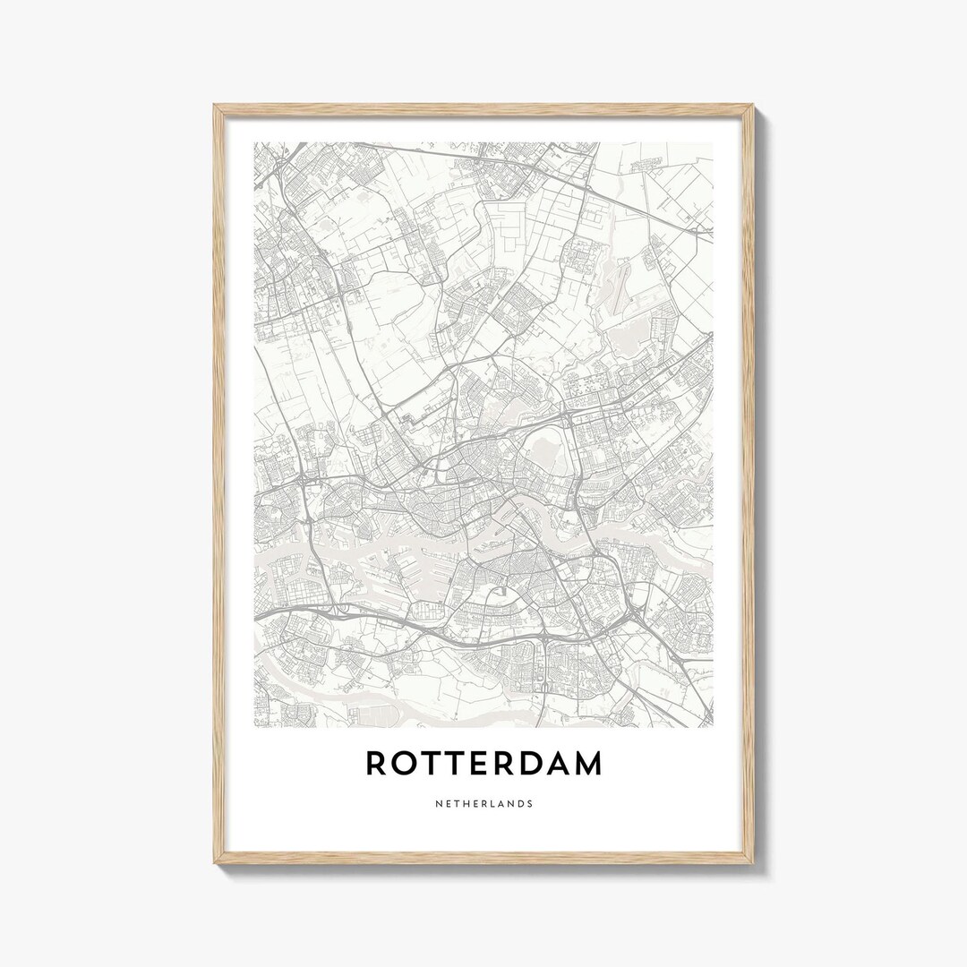Map of Rotterdam Print, Rotterdam Map Gift, Rotterdam Poster, City Map ...