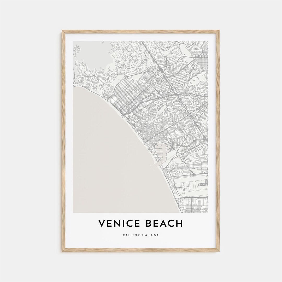 Map of Venice Beach Print, Venice Beach Map Gift, Venice Beach Poster ...
