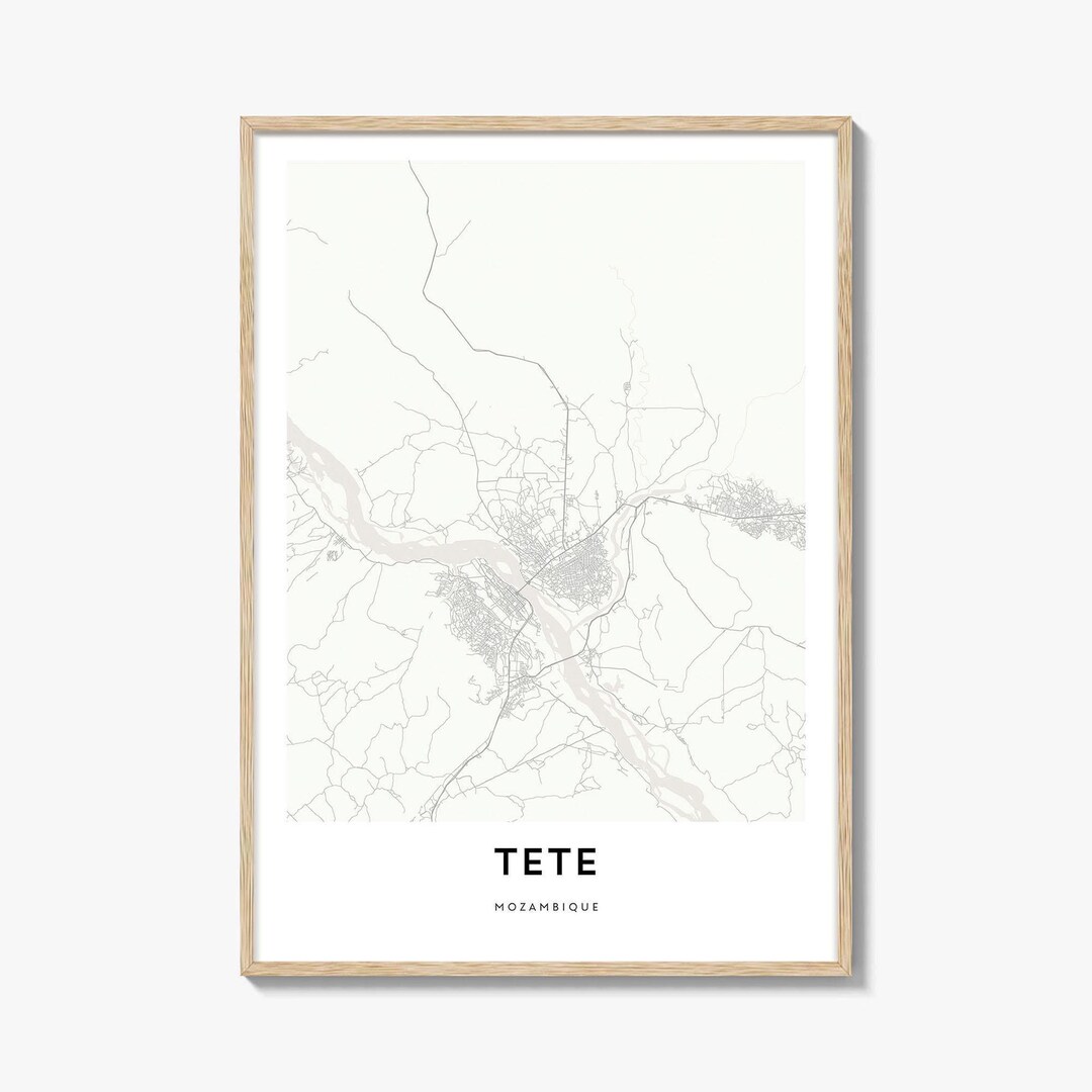 Tete Map Print: Mozambique City Map Artwork - Etsy