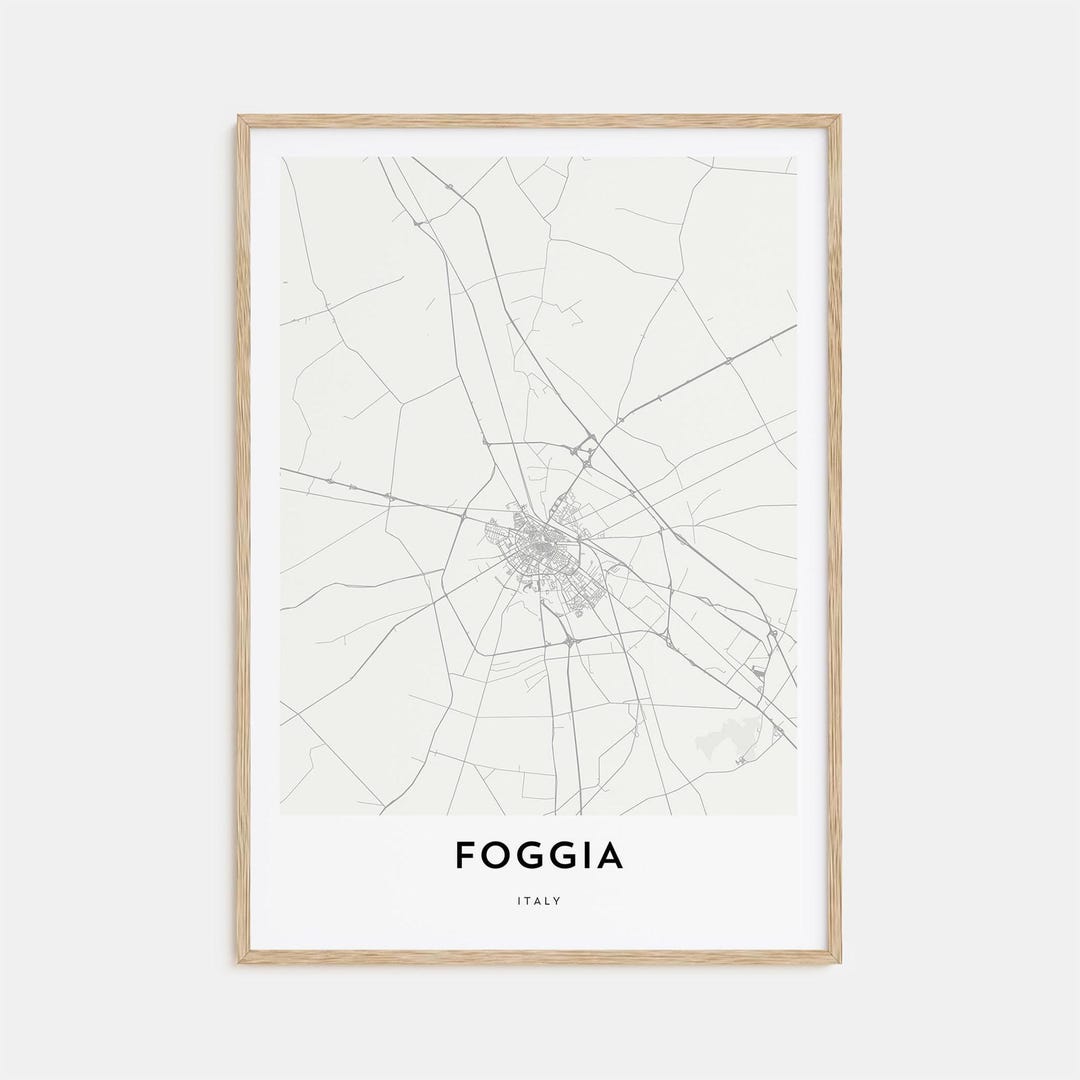 Map of Foggia Print, Foggia Map Gift, Foggia Poster, City Map Artwork ...