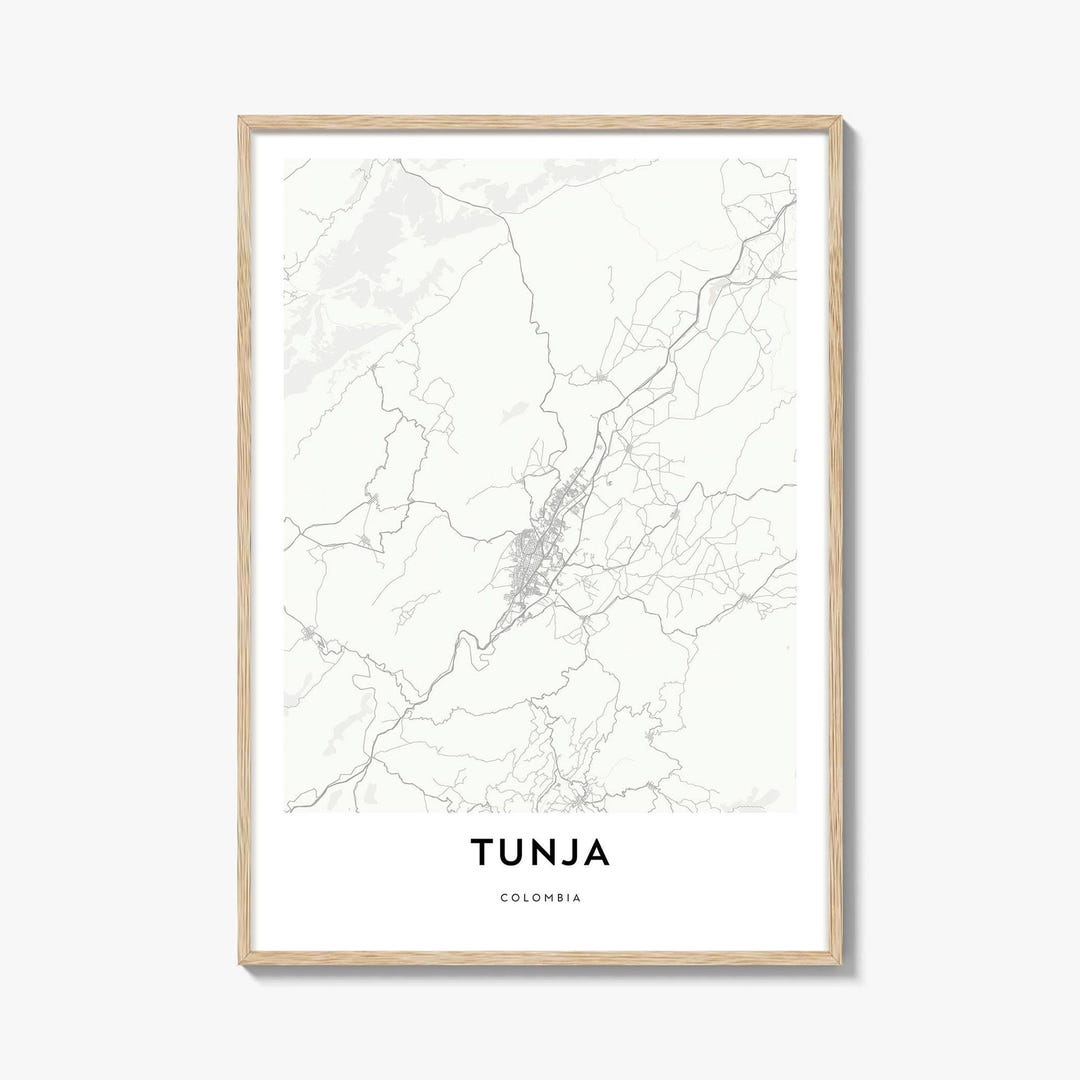 Map of Tunja Print, Tunja Map Gift, Tunja Poster, City Map Artwork for Home & Office, Colombia ...