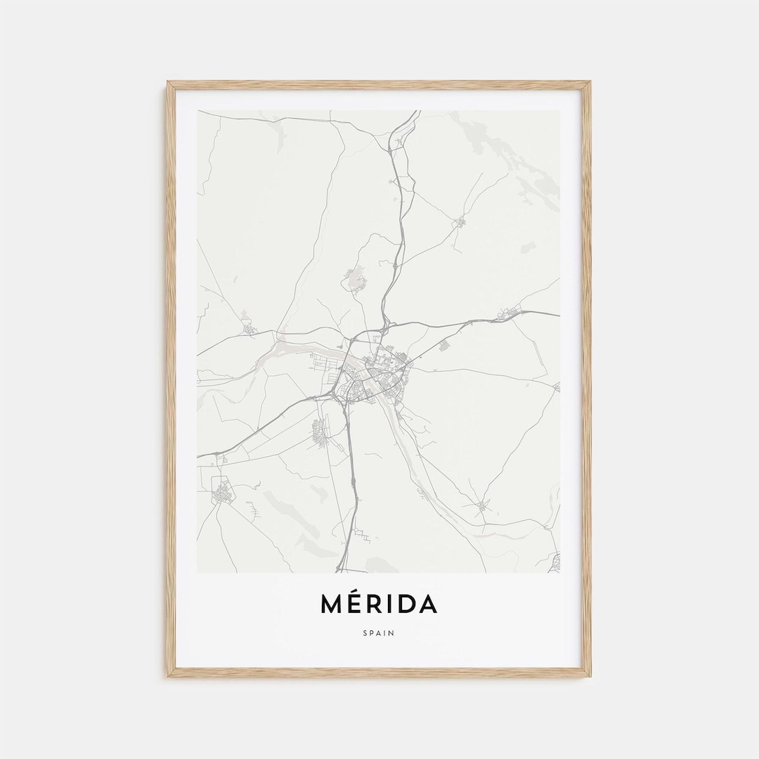 Map of Merida Spain Print, Merida Map Gift, Merida Poster, City Map ...