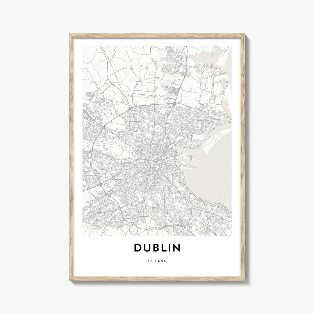 Map of Dublin Print, Dublin Map Gift, Dublin Poster, City Map Artwork ...