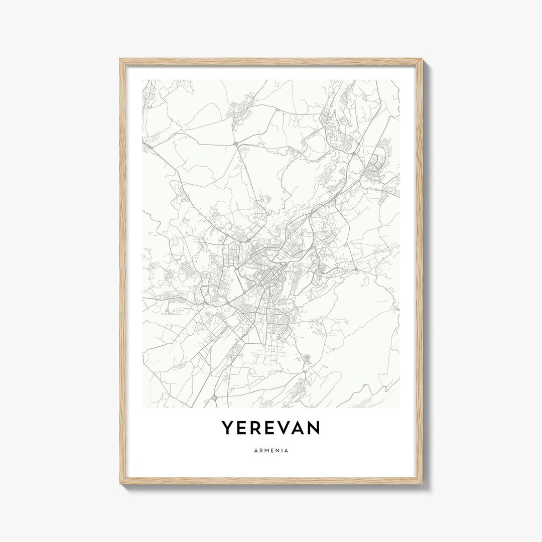 Map of Yerevan Print, Yerevan Map Gift, Yerevan Poster, City Map ...