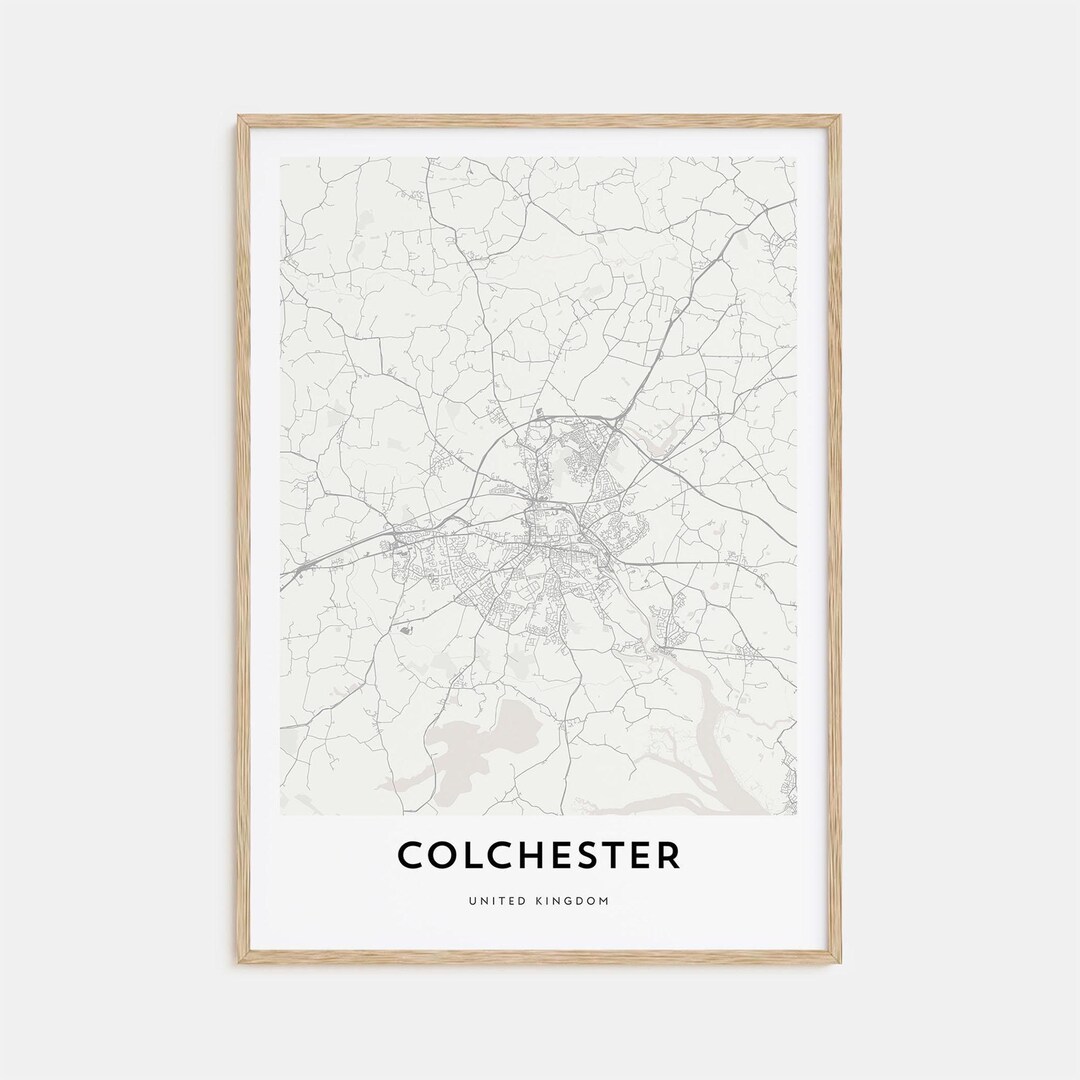 Map of Colchester Print, Colchester Map Gift, Colchester Poster, City ...