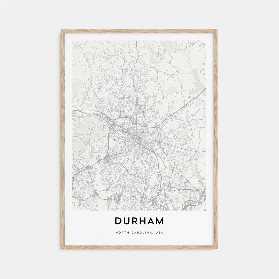 Map of Durham Print, Durham Map Gift, Durham Poster, City Map Artwork ...