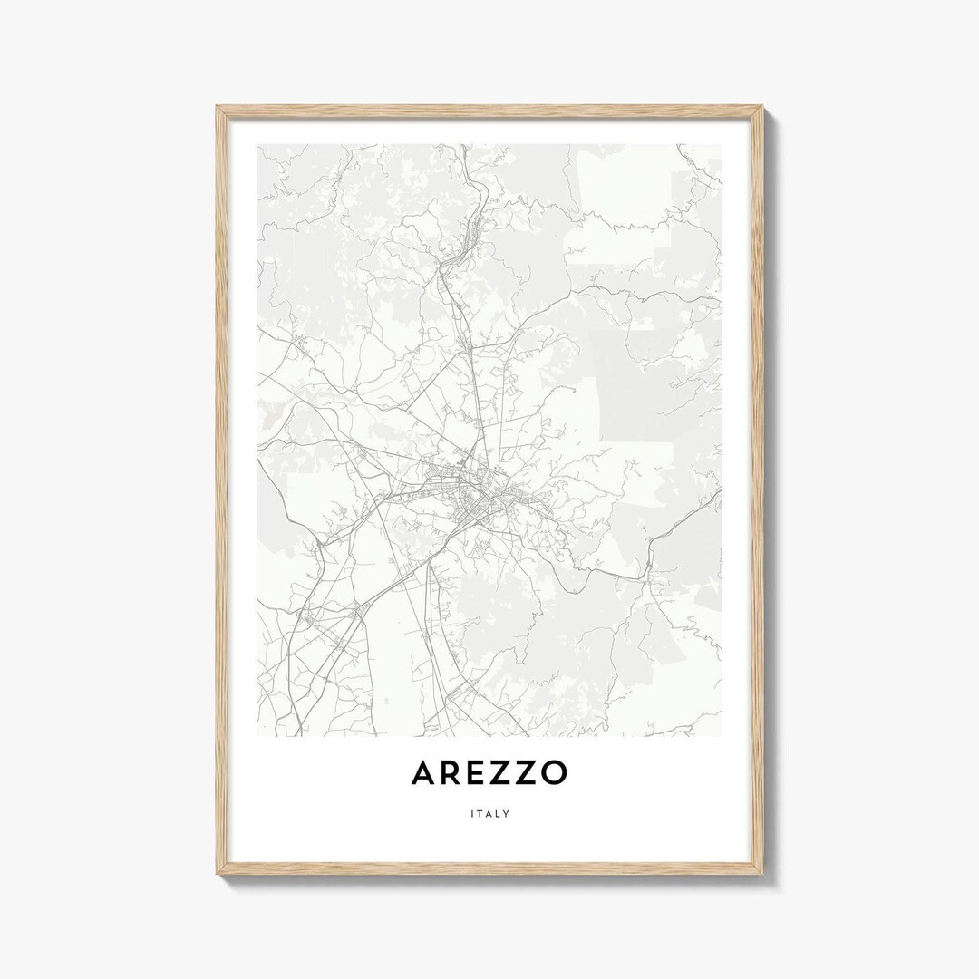 Arezzo Map Poster Print, Tuscany Wall Art, Italy Decor, Historic City ...