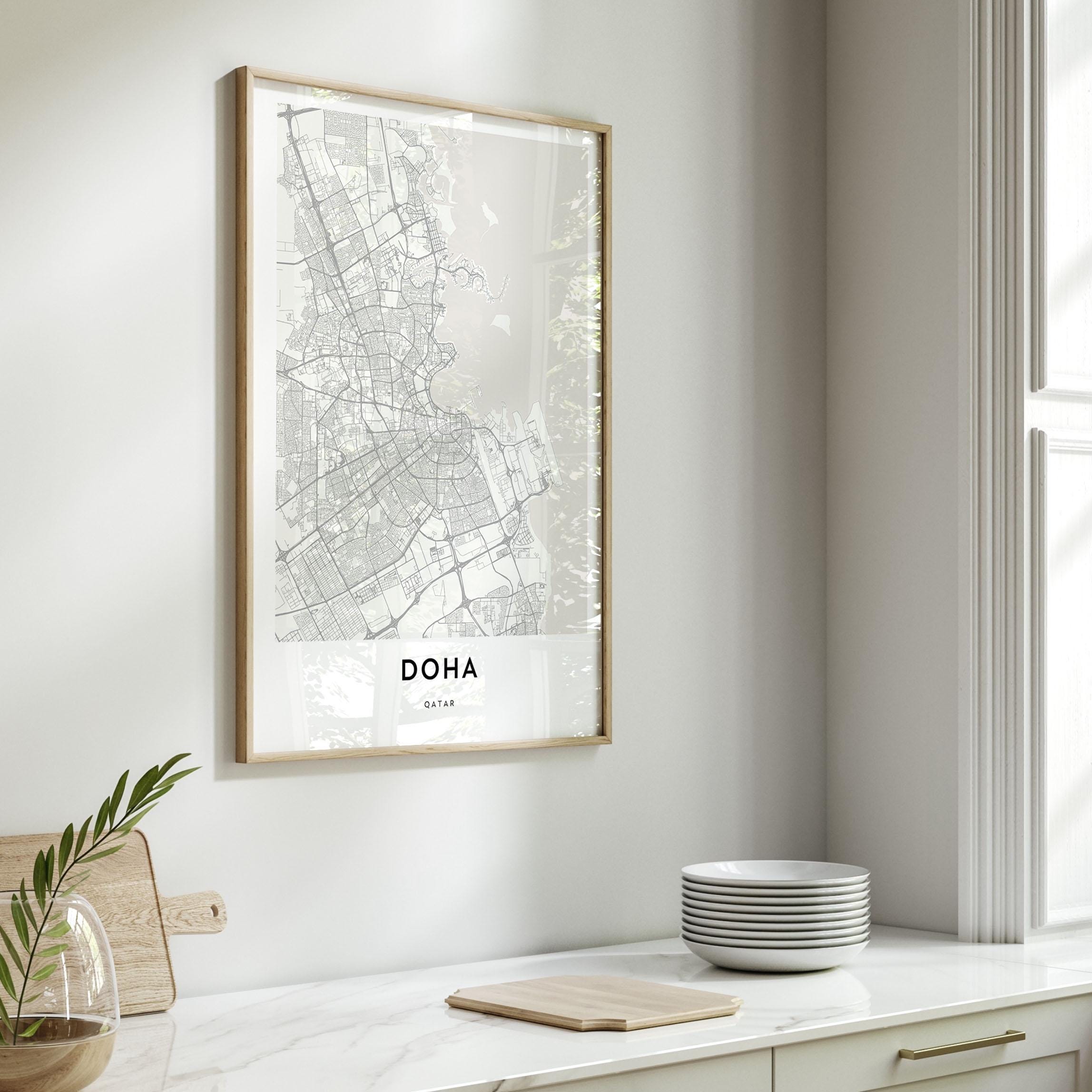 Map of Doha Print, Doha Map Gift, Doha Poster, City Map Artwork for ...